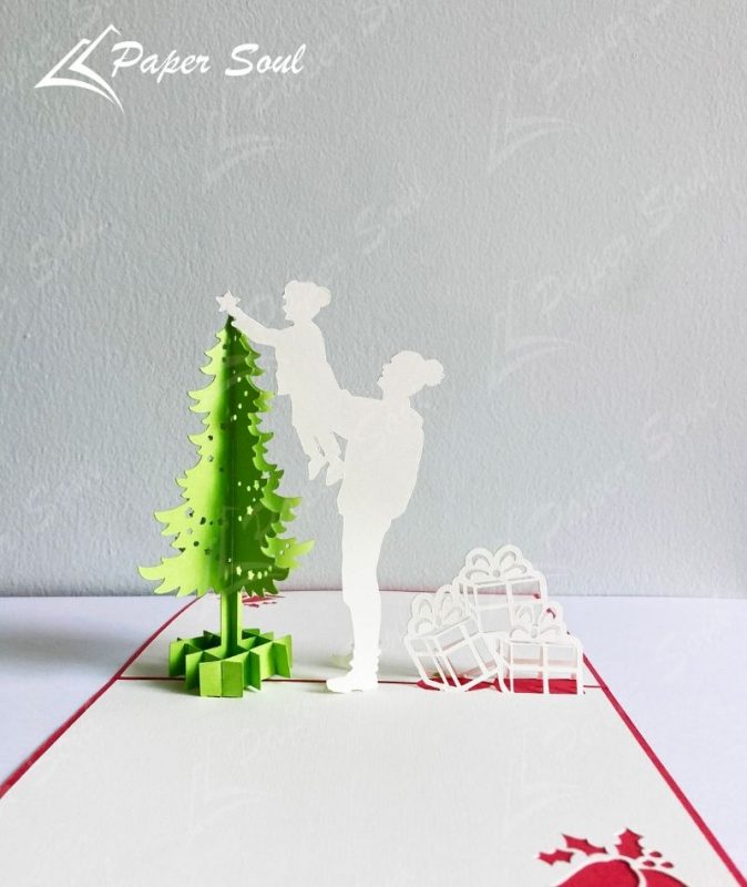 Christmas pop-up card template | DIY pop up Christmas card