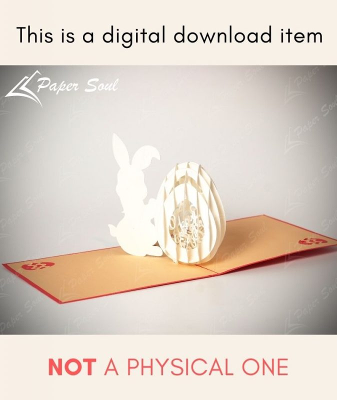 Easter pop-up card template | Easter bunny pop up card template