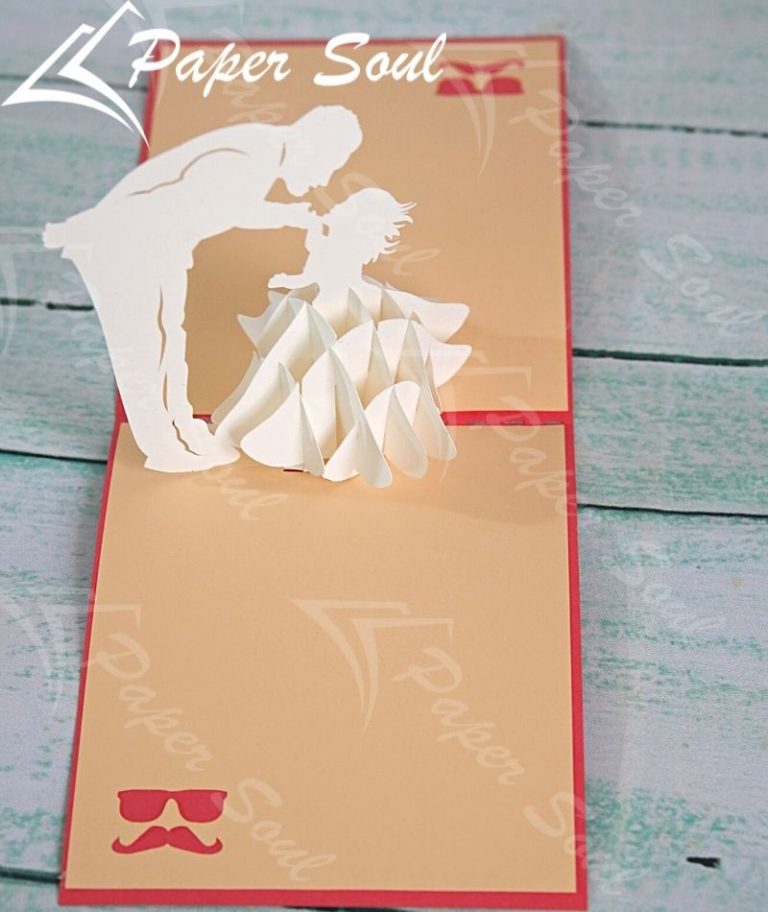 Father's day pop-up card template - Paper Soul Craft