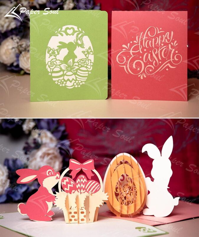 Set of two 2 templates: Easter pop up cards DIY - Paper Soul Craft